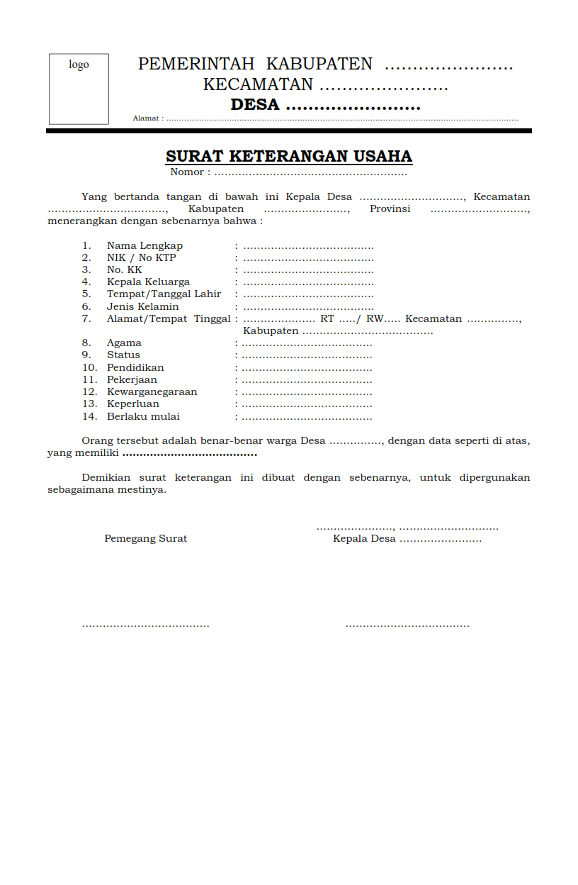 Wajib Tahu! Contoh Surat Keterangan Usaha dari Desa yang Baik & Benar