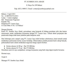 Jangan Salah! Ketahui Struktur Surat Penawaran Negosiasi yang Benar ...
